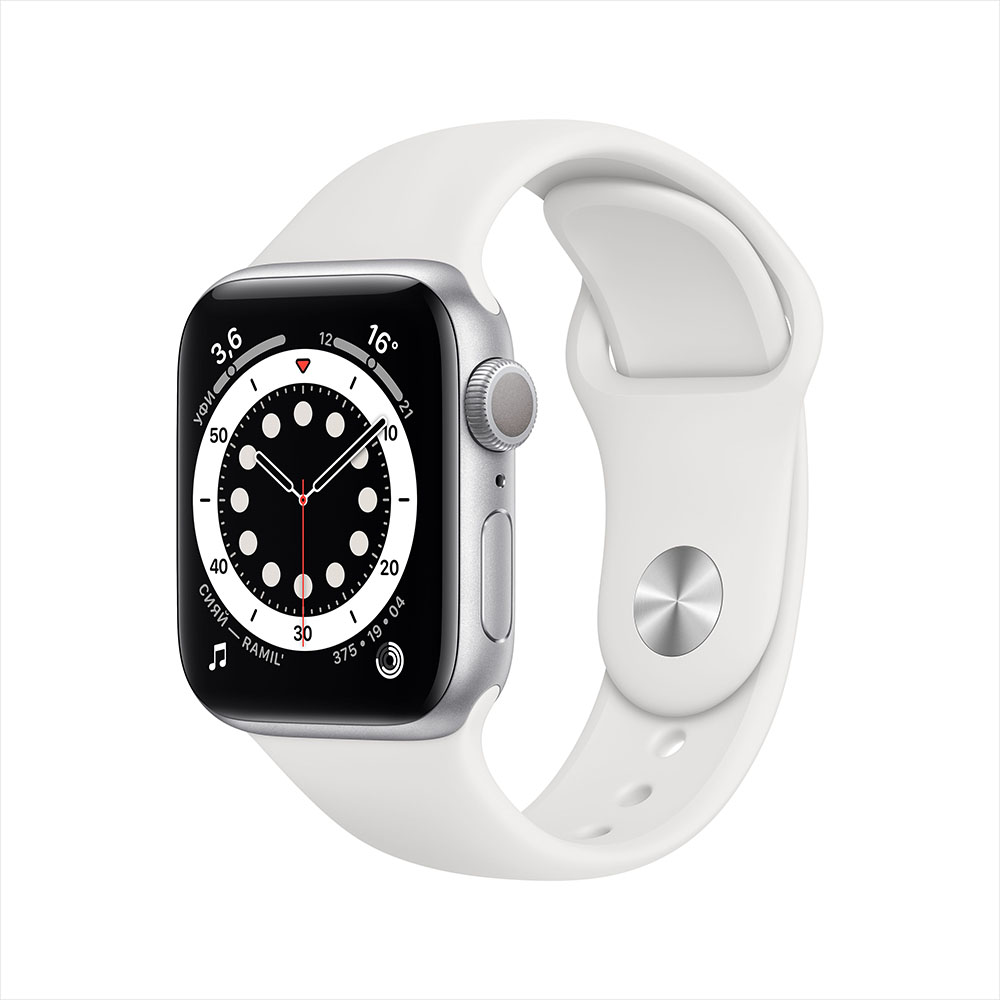 Купить Apple Watch Series 6, 40 мм, алюминий серебристого цвета ...